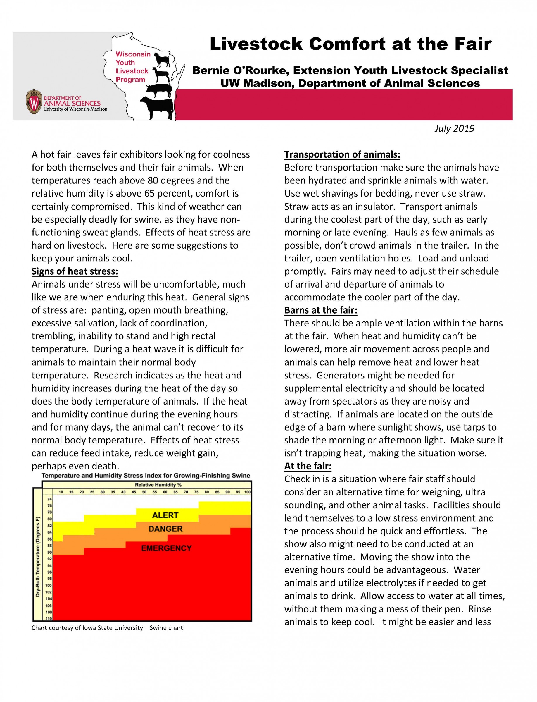 Livestock Comfort at the Fair - Wisconsin Youth Livestock Program